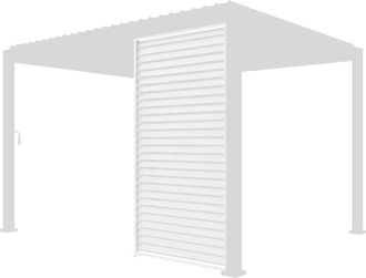 Sweeek Persienne 130cm pour pergola bioclimatique Triomphe. c&ocirc;t&eacute; 4m. panneau brise vue. aluminium. blanc