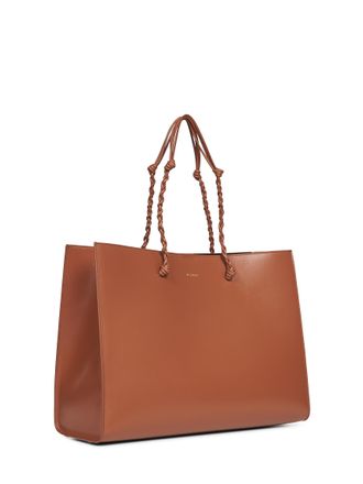 Jil Sander Womens Tote Bag Tangle Calf Leather Brown Handbags Hand