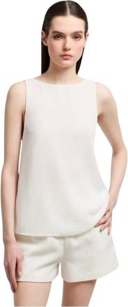 Emporio Armani Femme, Blouses et Chemises, Blanc, Taille: 42 FR Haut sans Manches