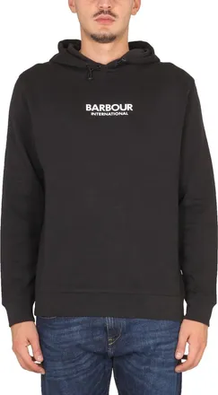 Barbour Hooded with Drawstring Sweatshirt - Black