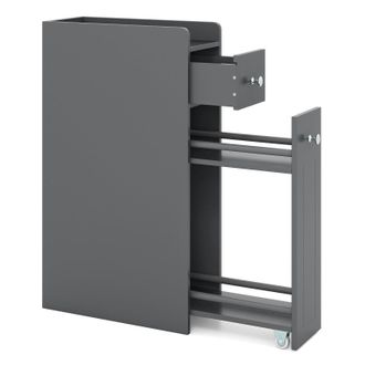 Giantex Nischenschrank 18 cm breit, schmales Nischenregal mit Schublade & Rollen, 40 x 18 x 70 cm Badezimmerschrank platzsparend, Beistellschrank f&uuml;r Badezimm