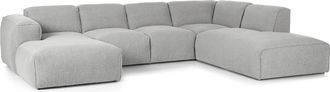 Studio Copenhagen home24 Wohnlandschaft Grau Webstoff Saia 325 x 71 x 235cm Longchair davorstehend links / Ottomane rechts Modern