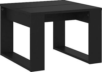 vidaXL Table dAppoint, Table Basse avec Rangement, Bout de Canapé, Meuble de Salle de Séjour Salon, Moderne, Noir Bois dIngénierie