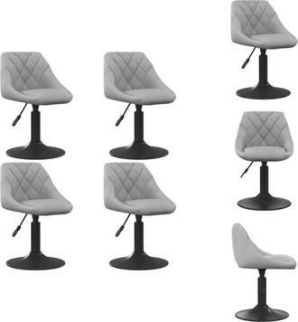 vidaXL Vidaxl - Esszimmerstühle 4 Stk. Drehbar Hellgrau Samt - Esszimmerstühle - Drehbare Stühle - Samtstühle - Moderne Stühle - Höhenverstellbare Stühle