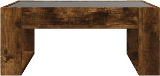 Generic Moderner Couchtisch mit LED-Licht, Glasplatte und MDF-Rahmen, Zeitgen&ouml;ssischer Wohnzimmer-Mitteltisch mit Stilvollen Beleuchteten Akzentm&ouml;beln (Ger&auml;uc