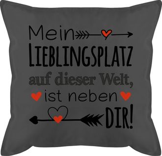 Shirtracer Kissen 50x50 - Valentinstag Ideen - Mein Lieblingsplatz auf Dieser Welt ist neben dir I Geschenk Beziehung Partner Partnerin Liebeserklärung Freund Fr