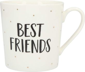 Depesche 5909.005 Tasse mit Henkel, aus Porzellan, 300 ml, mit Aufschrift, Best Friends