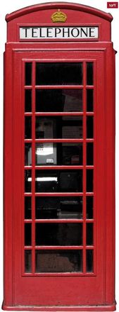 1art1 London Rote Telefonzelle Wand-Tattoo | Deko Wandaufkleber f&uuml;r Wohnzimmer Kinderzimmer K&uuml;che Bad Flur | Wandsticker f&uuml;r T&uuml;r Wand M&ouml;bel/Schrank 90x34 cm