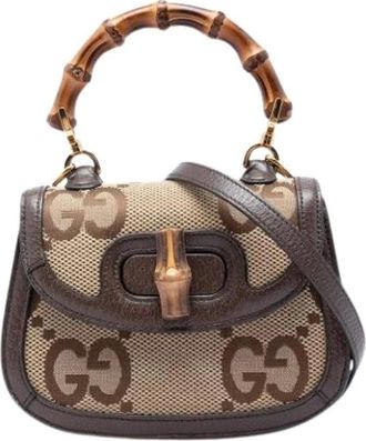 Gucci Sac bandouli&egrave;re Pre-owned &agrave; poign&eacute;e en bambou - Femme - Pre-owned - Beige - Taille: ONE Size
