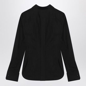 Max Mara Schwarzes Baumwollhemd mit Logo