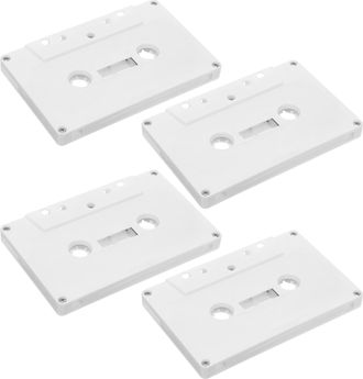 DOITOOL 4 Stück Vintage Kassettenaufbewahrungssystem aus Robustem Material Weiße Leere Musikkassettenbox für Selbstgemacht Retro Deko und Praktische Organisat
