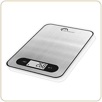Little Balance 8169 Slim, Balance de cuisine électronique, 5 kg / 1 g, Design extra-plat, Inox