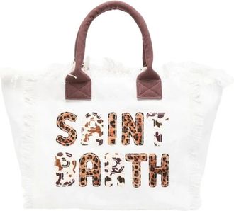 MC2 Saint Barth Femme, Sacs, Blanc, Taille: ONE Size Canvas Shoulder Bag