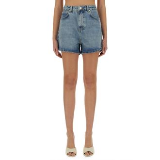 Moschino Logo-Patch Denim Shorts - - Shorts - Damen - Blau - W27