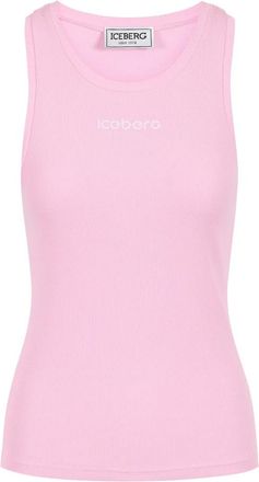 Iceberg Femme, Tops, Rose, Taille: 38 FR D&eacute;bardeur c&ocirc;tel&eacute; en jersey de coton stretch