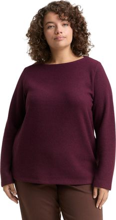 Tom Tailor Damen 1043760 Sweatshirt, 10525-Dark Red Mélange, 50