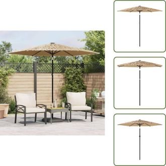 vidaXL Parasol de jardin avec m&acirc;t en acier marron 268x268x226 cm - Parasol De Jardin - Parasol Exterieur - Parasol Rectangulaire - Parasol Brun - Parasol