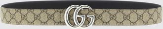 Gucci GG Marmont Wendeg&uuml;rtel aus GG Supreme-Gewebe und Leder mit Monogramm-Schnalle