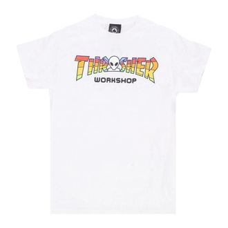 Thrasher Wei&szlig;es Herren-Tee mit individuellem Logo - - Tops - Herren - Wei&szlig; - XL