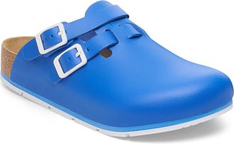 Birkenstock Kay Pro Leder Clogs - Hochwertige Unisex Freizeit- und Berufsschuhe für Medizin, Gastronomie und Service, Farbe: Blau, Gr: 39 Schmal