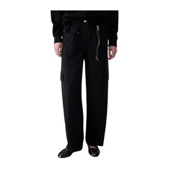Liu Jo Pantalon Large Tf6067 T695A - Femme - Pantalons - Noir - Taille: 38 FR