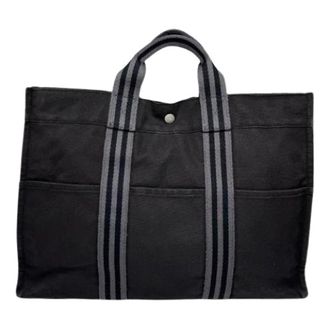 Herm&egrave;s Pre-owned Canvas Tote Bag - - Pre-owned - Damen - Schwarzk - ONE SIZE