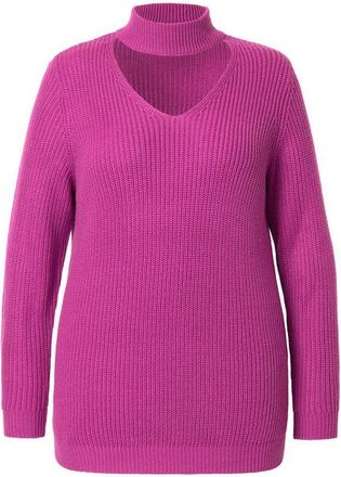 Miamoda Strickpullover Pullover Regular Fit V-Ausschnitt mit Choker