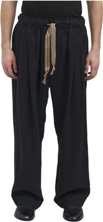 Ziggy Chen Homme, Pantalons, Noir, Taille: M Pantalone coulisse