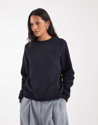 GANT Sweatshirt in dunklem Marineblau mit Logo-Navy