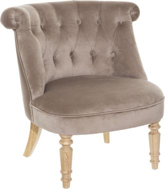 Atmosphera Atmosphera - Fauteuil Velours Crapaud Taupe