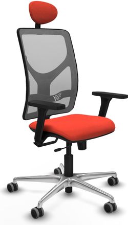 Piqueras y Crespo 24-Stunden-Stuhl, mit 3D-Armen, h&ouml;henverstellbarer Lendenwirbelst&uuml;tze und festem Kopfteil, ausgestattet mit Syncro/Traslack und Schneideschaum, Grau/D