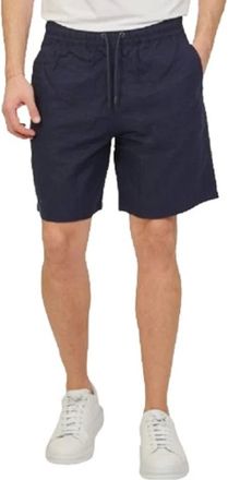 Emporio Armani Homme, Shorts, Bleu, Taille: M Bermuda en lin m&eacute;lang&eacute;