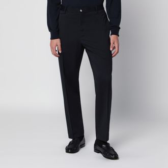 Santaniello Blue tailored trousers in wool blend