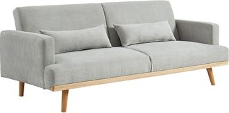 Vente-Unique Schlafsofa Klappsofa 3-Sitzer - Stoff - Hellgrau - ESME