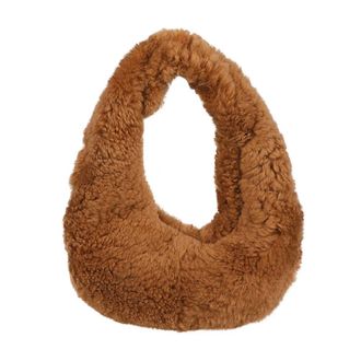 Anita Bilardi Kamel Faux Fur Schultertasche - - Bags - Damen - Braun - ONE SIZE
