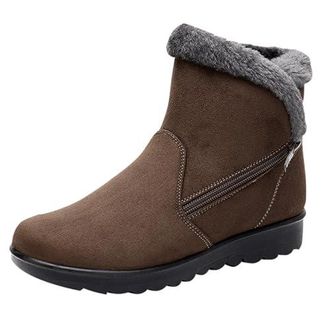 Generic Bottes dhiver en fausse fourrure pour femme - Bout rond - &Eacute;l&eacute;gantes - Thermiques - Confortables - &Agrave; enfiler - Bottines de neige - Pour le sport et la 