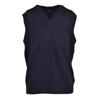 Herno Gilet Scollo V - Homme - Pulls - Bleu - Taille: XL