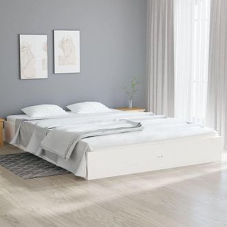 vidaXL Massivholzbett Wei&szlig; 120x200 cm Vidaxl