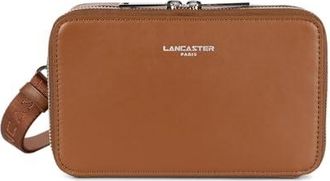 Lancaster Lancaster | Paris Homme - Mini Sacoche Cuir de Vachette Lisse Camel