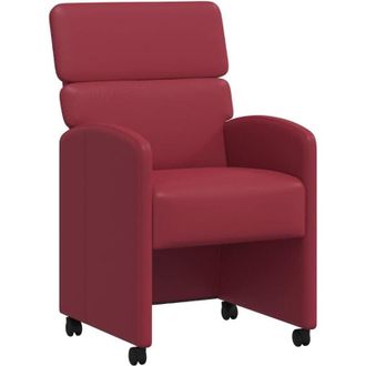 vidaXL Esszimmerst&uuml;hle mit Rollen 2 pcs Weinrot 58 x 65 x 98 cm vidaXL