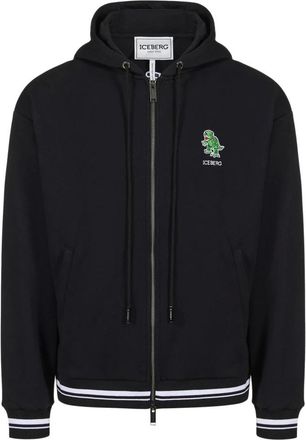 Iceberg Homme, Sweatshirts et sweats &agrave; capuche, Noir, Taille: L Dino Social Club Sweat &agrave; capuche