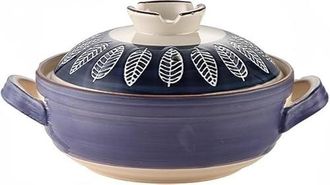 Generic Pot de riz japonais en pierre avec couvercle, cocotte en c&eacute;ramique en terre, ustensiles de cuisine sains, soupe chaude(B,2.5l)