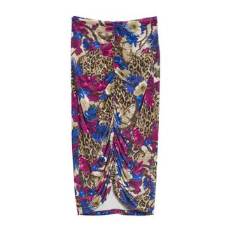 Just Cavalli Gonna Flowers Leopard - - Skirts - Damen - Mehrfarbig - M