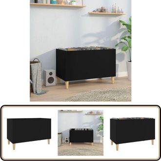vidaXL Plattenschrank Schwarz 74,5x38x48 cm Holzwerkstoff - Plattensammlung - Vinylregal - Plattenspieler Zubehör - Holzschreibtisch - Sideboard