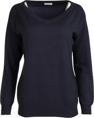 Brunello Cucinelli Femme, Pulls, Bleu, Taille: 38 FR Maglia