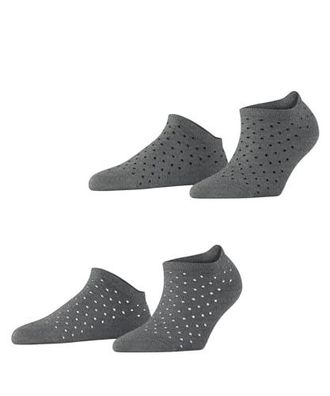 Esprit Fine Dot Multipack W Sn coton fantaisie lot de 2 paires, Chaussettes basses Femme, Gris Light Grey Melange 3390, 39-42
