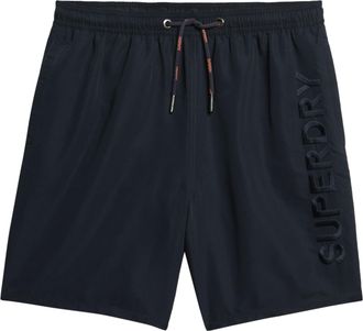Superdry Herren 17-Zoll Premium Badeshorts mit Stickerei Finster Marineblau L