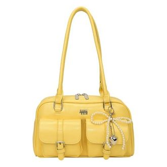 Generic Sac multi-poches multi-poches en cuir synth&eacute;tique avec pendentif pour femmes, filles, femmes, travail, shopping, voyage, usage quotidien, jaune, 350.0