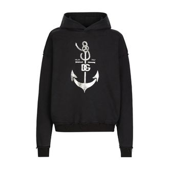 Dolce & Gabbana Cotton Jersey Hoodie - - Sweatshirts & Hoodies - Herren - Blau - M