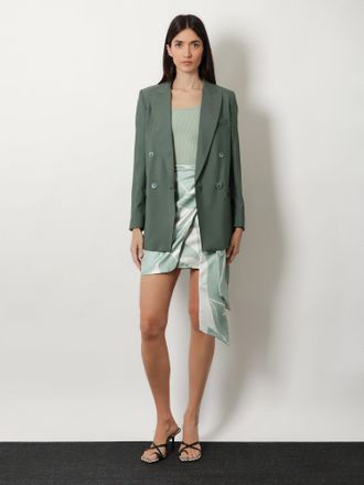 Max Mara Womens Silk Pareo Skirt Green